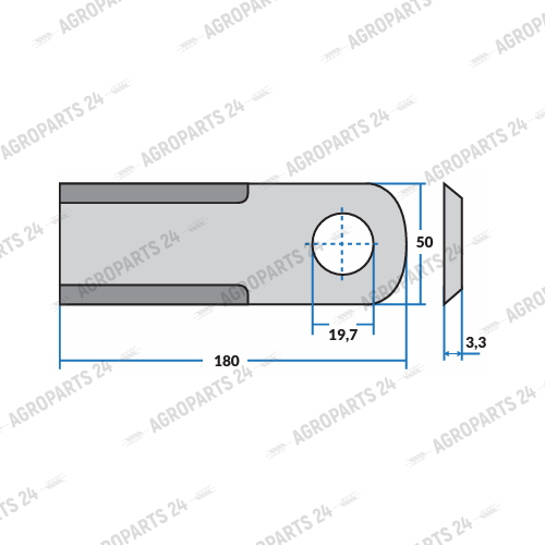 AH205910 Straw chopper knife fits John Deere - Agroparts 24
